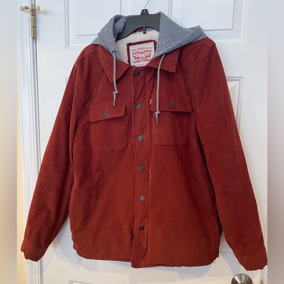 Levi's | Jackets & Coats | Levis Mens Sherpa Lined Rust Brown Corduroy ...